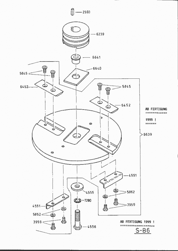 Keil / Passfeder zur Messerbefestigung (Messerträger) auf der ...